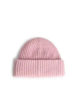 GANNI Ribbed Wool Beanie - Pink