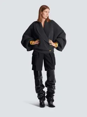 Balmain Wool Wrap-effect Sweater - Multicolor