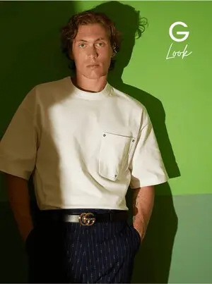 Gucci Leather Belt With Gg Metal Buckle