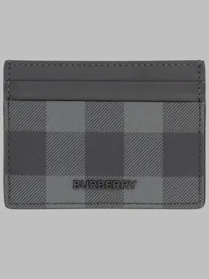 Burberry Check Card Case - Gray