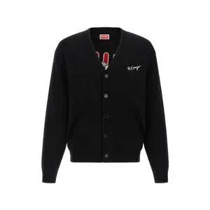 Kenzo Wild Tiger Embroidered Cardigan - Black