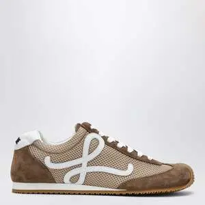 Loewe Ballet Runner 2.0 Sneakers In Suede And Mesh Beige