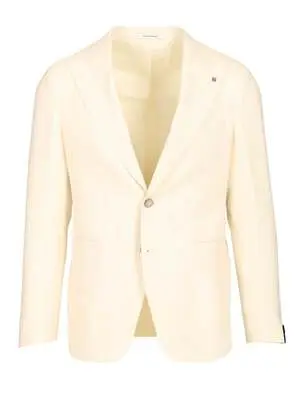 Tagliatore Vesuvio Wool And Silk Blazer - White