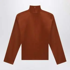 Saint Laurent Caramel Silk-blend Blouse