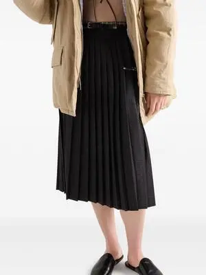 Prada Flannel Pleated Skirt