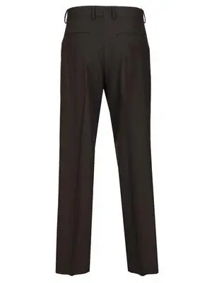 Fendi Wool Gabardine Cigarette Trousers - Brown