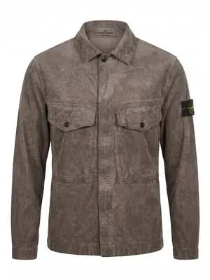 Stone Island Corduroy Garment Dyed `terra` Shirt - Multicolor