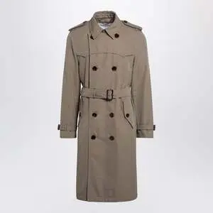 Burberry Short Foxfield Trench Coat In Cotton And Silk - Cream
