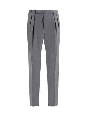Brioni Elba Trousers In Silk, Cashmere And Linen - Gray