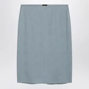 Gucci Light Gg Jacquard Silk Skirt - Blue