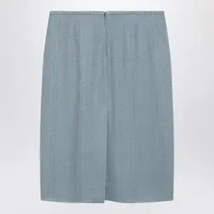 Gucci Light Gg Jacquard Silk Skirt - Blue