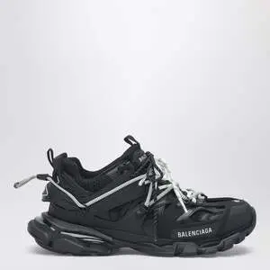 Balenciaga Low Track Sneakers In And White - Black