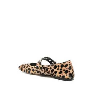 AeydĒ Calf Hair Animal Print Ballet Flats - Cream
