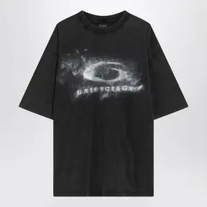 Balenciaga Faded Crayon Loop Oversize T-shirt - Black