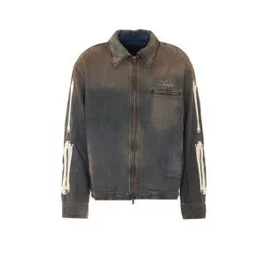 Amiri Lea Bones Denim Jacket - Blue