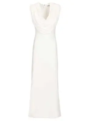 ROTATE BY BIRGER CHRISTENSEN Long Waterfall Dress - White