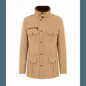 Brunello Cucinelli Waxed Shearling Safari Jacket - Cream