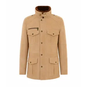 Brunello Cucinelli Waxed Shearling Safari Jacket - Cream