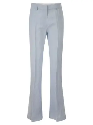Sportmax Spxfragola Flare Trousers In Viscose And Textile Paper - Blue