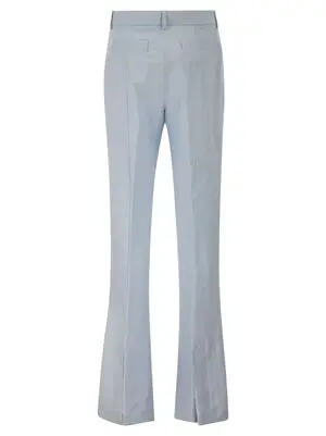 Sportmax Spxfragola Flare Trousers In Viscose And Textile Paper - Blue