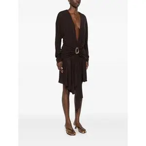 Christopher Esber Long Sleeve Draped Asymmetric Dress