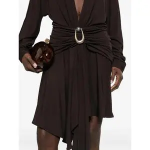 Christopher Esber Long Sleeve Draped Asymmetric Dress