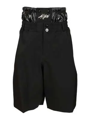 Moncler Shorts With X A$ap Rocky Logo Print - Black