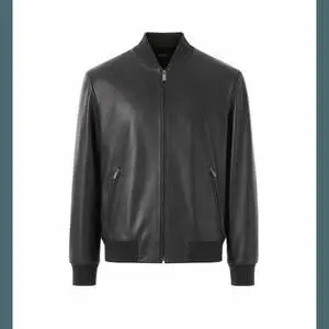 Gucci Logo Leather Bomber - Gray
