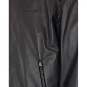Gucci Logo Leather Bomber
