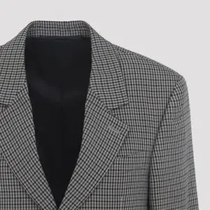 Balenciaga Checkered Wrap Tailored Jacket - Brown
