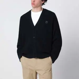Maison Kitsuné Navy Fox Head Cotton Cardigan - Blue