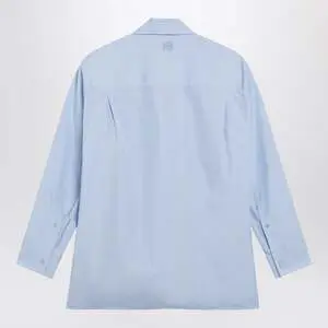 Loewe Cotton Poplin Shirt With Draping - Blue