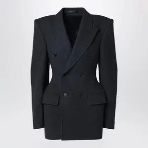 Balenciaga Grey Double-breasted Cashmere Jacket - Gray