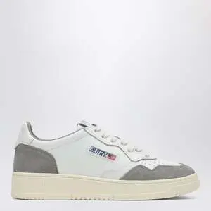 AUTRY Medalist Low Sneakers In Leather And Grey Suede - White