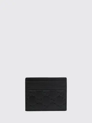 Gucci Gg Emblem Embossed Leather Card Holder
