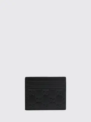 Gucci Gg Emblem Embossed Leather Card Holder