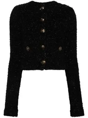 Balenciaga Bouclé Cropped Jacket - Multicolor
