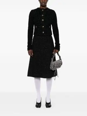 Balenciaga Bouclé Cropped Jacket - Multicolor