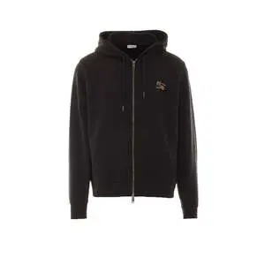 Burberry Check Knight Stamp Hoodie - Black
