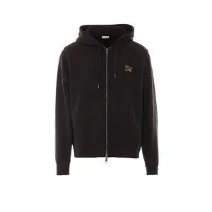 Burberry Check Knight Stamp Hoodie - Black