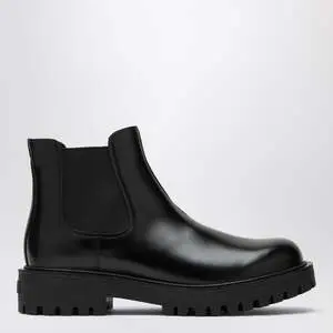 Prada Leather Ankle Boot - Black