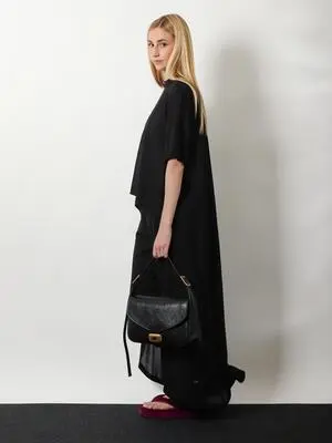Balenciaga Clicca Arena Leather Shoulder Bag - Black