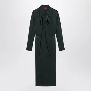 Gucci Gg Jacquard Silk Wrap Dress - Green