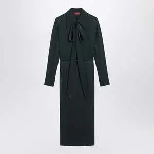 Gucci Gg Jacquard Silk Wrap Dress - Green