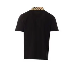 Burberry Check Collar Polo - Black