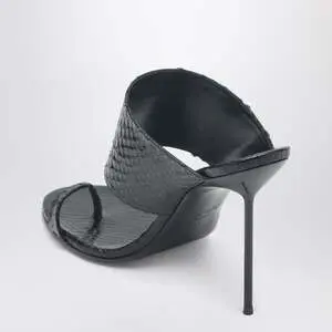 Paris Texas Python-effect Leather Lidia Thong Mule