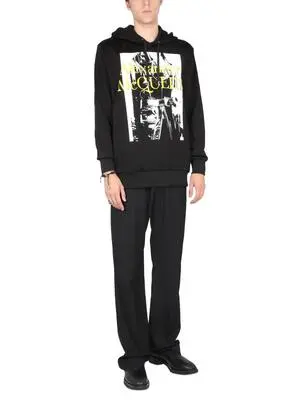 Alexander McQueen Atelier Print Hooded Sweatshirt - Black