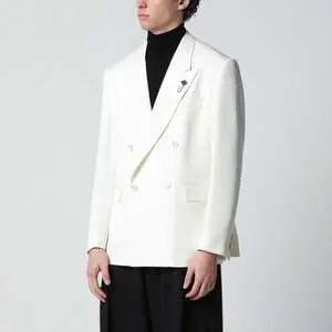 LARDINI Viscose Double-breasted Suit - White