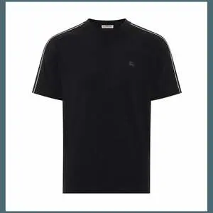 Burberry Checked Trim T-shirt - Black