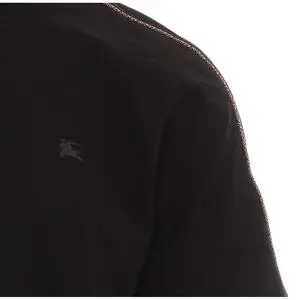 Burberry Checked Trim T-shirt - Black